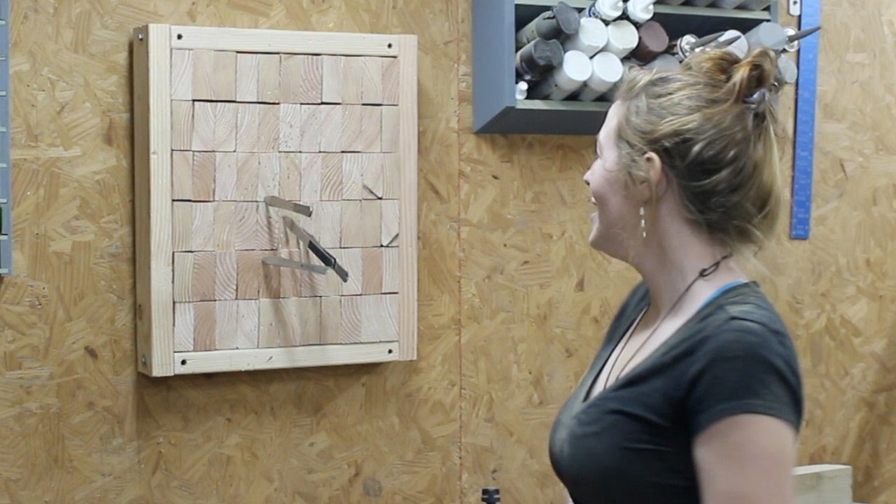 Make an end grain knife throwing target safely