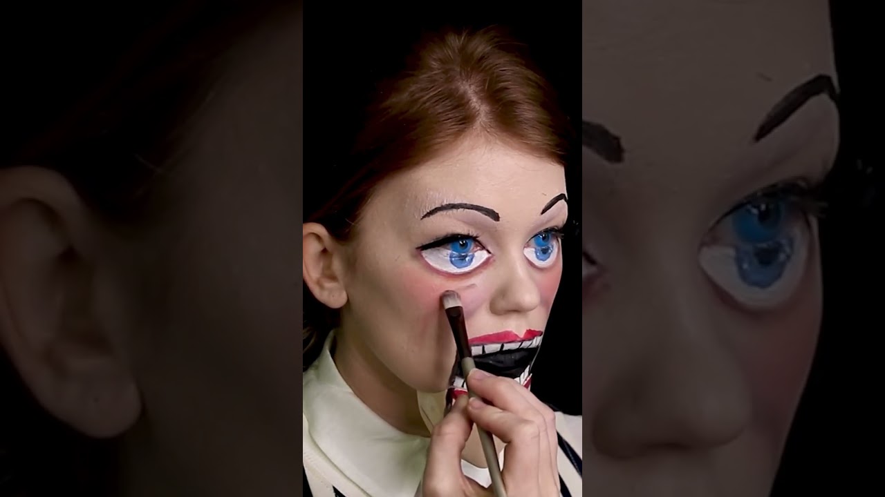 Perfect puppet transformation created in detailed body art