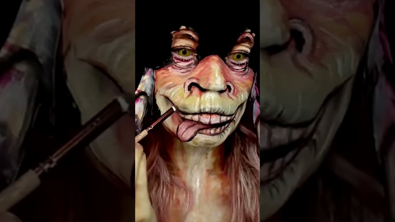 A cute Star Wars character transformed with makeup