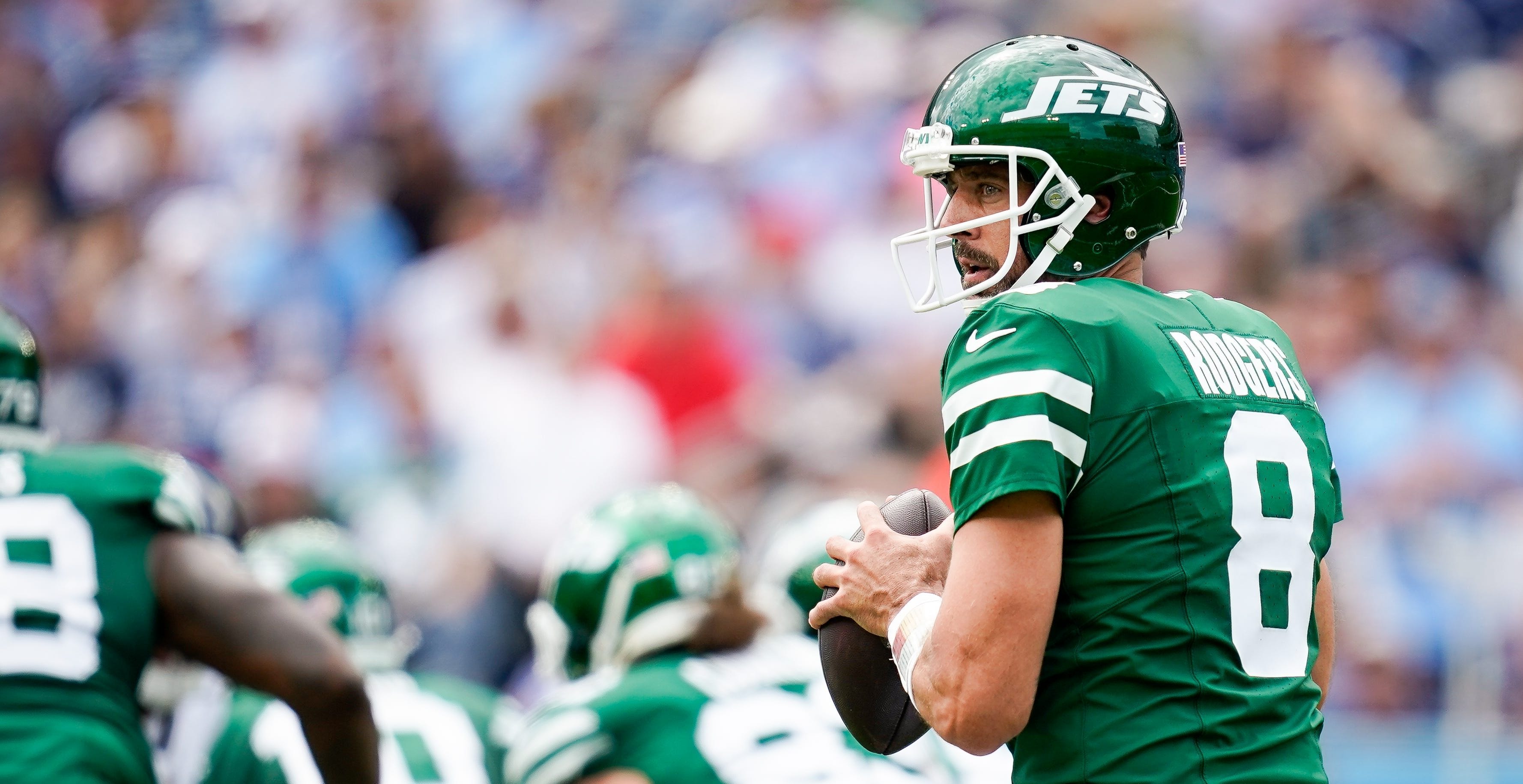 Where did Aaron Rodgers' stats finish, rank at end of Jets season?