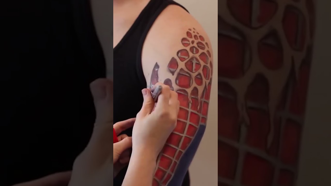 Drawing Spider-Man in timelapse art form