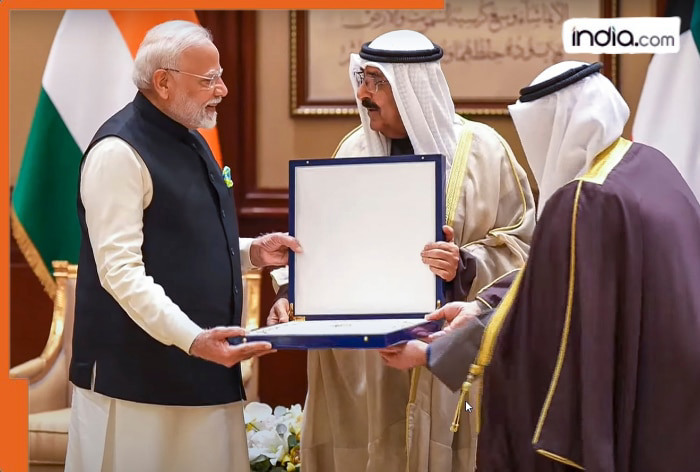 PM Modi receives Kuwait's highest honour 'The Order of Mubarak Al-Kabeer' PM Modi receives Kuwait's highest honour 'The Order of Mubarak Al-Kabeer'