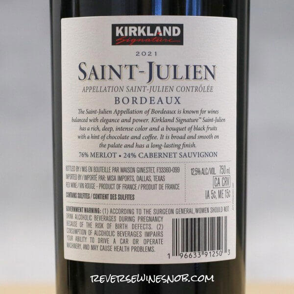 Kirkland Signature Saint-Julien Bordeaux Review