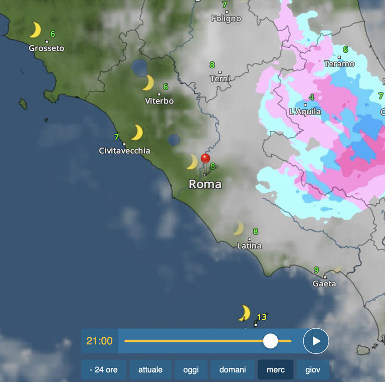 Maltempo Roma, allerta meteo per vento e neve a bassa quota nel Lazio: ecco dove e quando