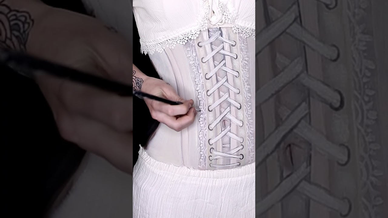 A Creepy Corset Illusion Created with Makeup