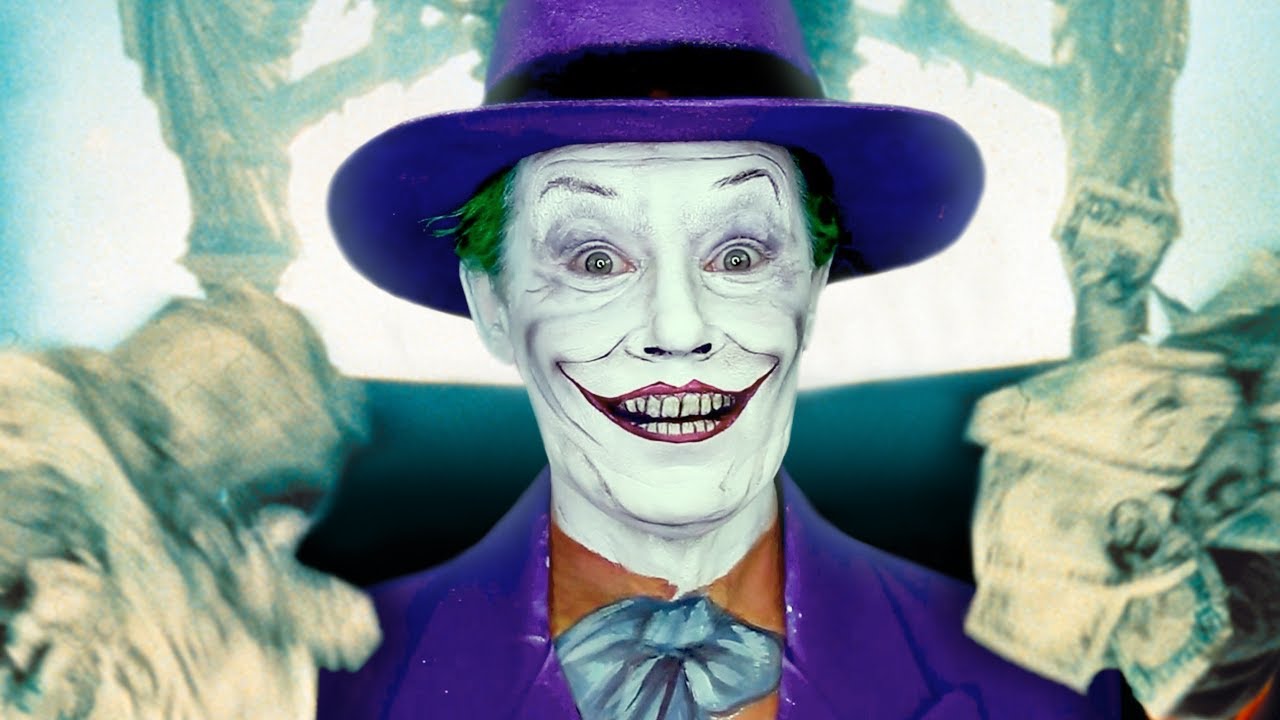 Joker makeup detailed for Halloween, Jack Nicholson style