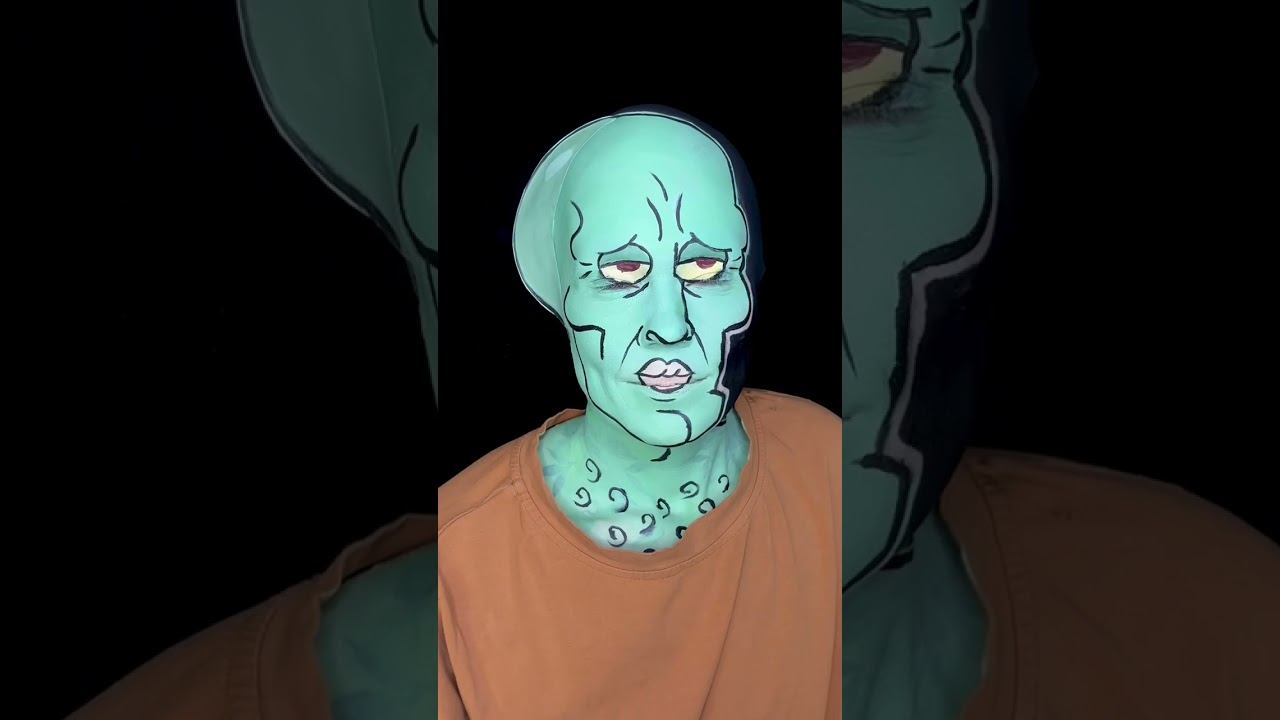 Handsome Squidward Brought to Life with Realistic Face Paint