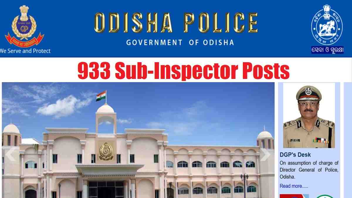 Odisha Police Recruitment 2025: Online Registration Begins For 933 Sub ...
