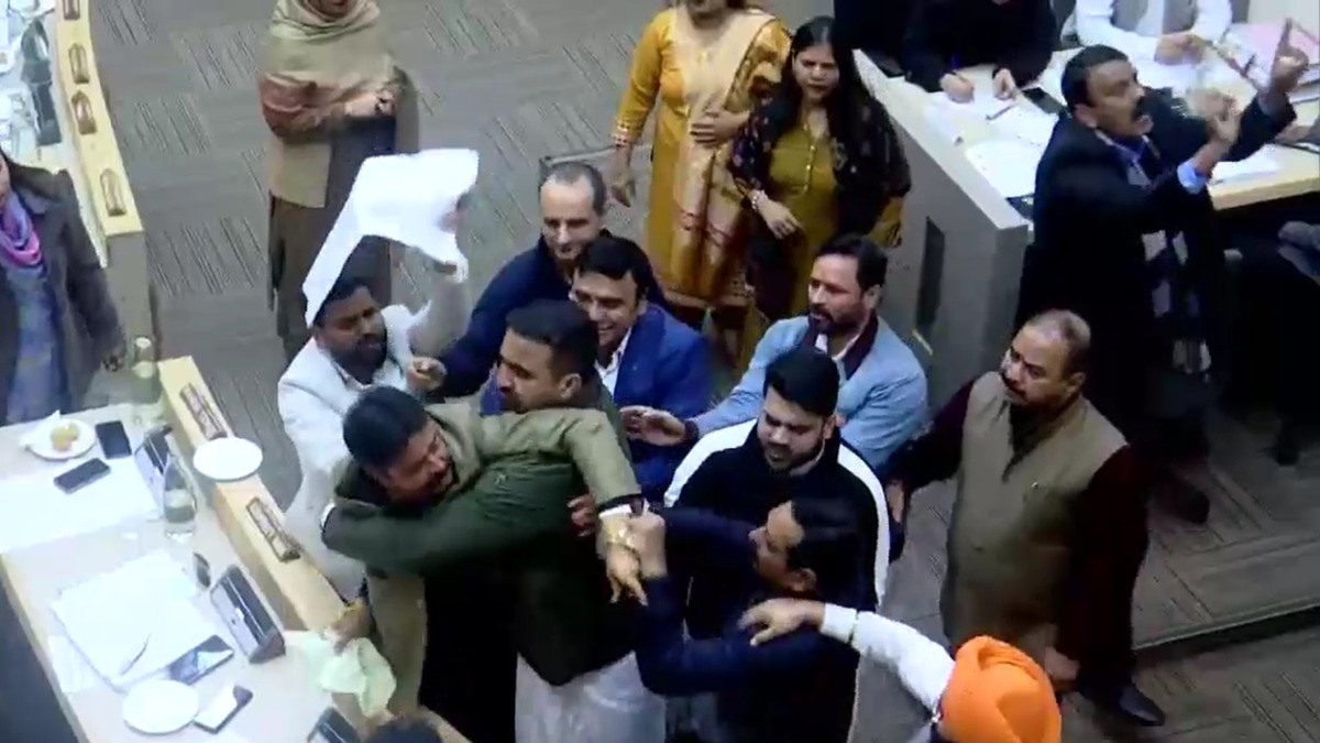 Chandigarh civic body meet turns into WWE ring over Ambedkar remarks row Chandigarh civic body meet turns into WWE ring over Ambedkar remarks row