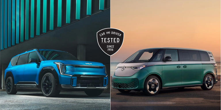 Kia EV9 vs. VW ID.Buzz: Comparing Range and Performance Test Scores
