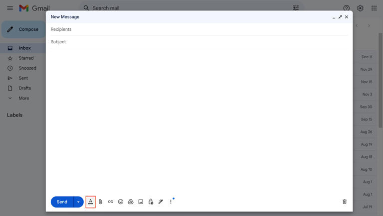 How to increase Gmail's font size