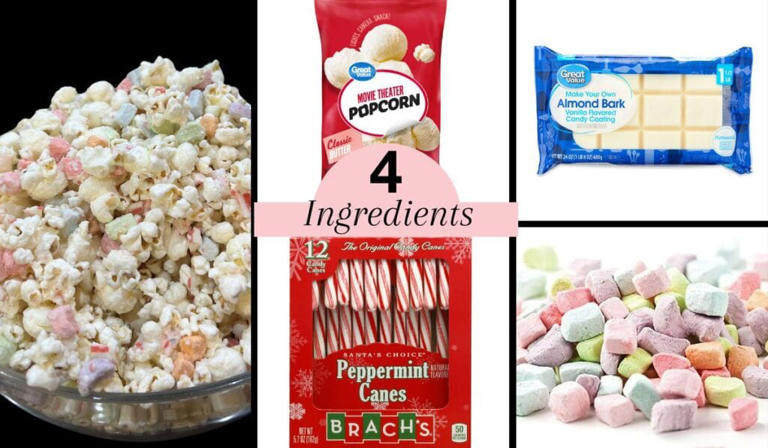 Peppermint Popcorn with Dehydrated Marshmallows