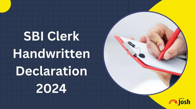 SBI Clerk Hand Written Declaration 2024: Check Declaration Format ...