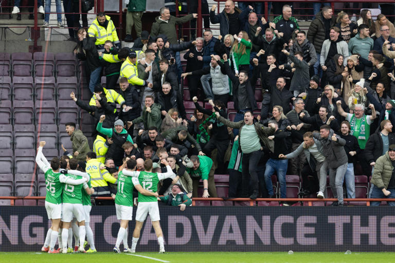 29 brilliant and dramatic photos from Hearts vs Hibs including wild celebrations with a festive ...
