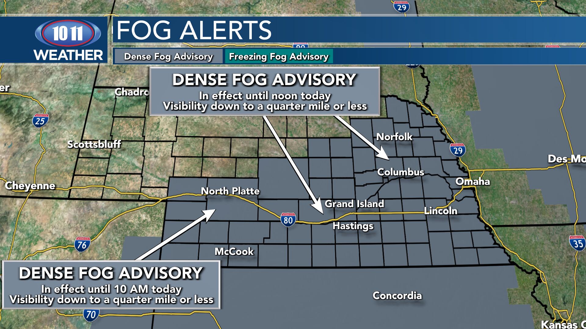 Thursday Forecast: Dense fog continues across the area