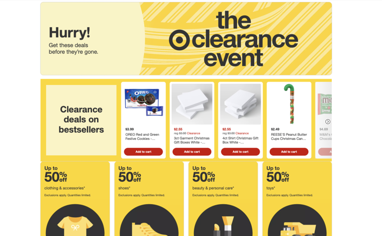 Target's holiday clearance sale starts today
