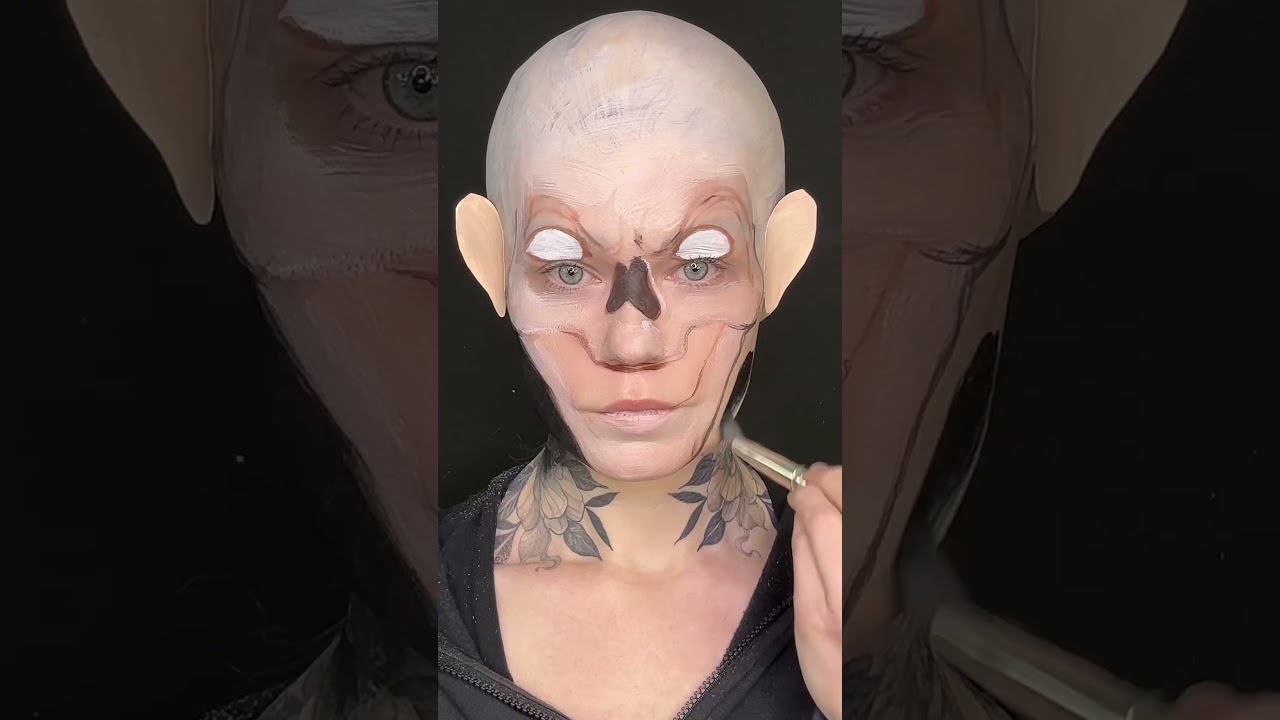 Crypt Keeper mini makeup tutorial explained in step-by-step form