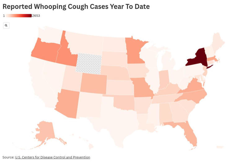 State Map Shows Rising Whooping Cough Cases as CDC Issues Vaccine Reminder