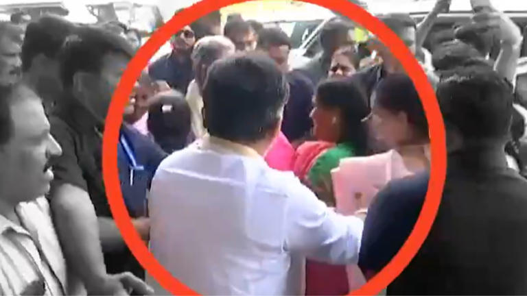 Karnataka BJP Slams DK Shivakumar Over Video Showing Him Pushing ... Karnataka BJP Slams DK Shivakumar Over Video Showing Him Pushing ...