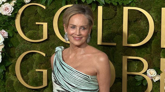 Sharon Stone looks iconic in goddess gown at 2025 Golden Globes