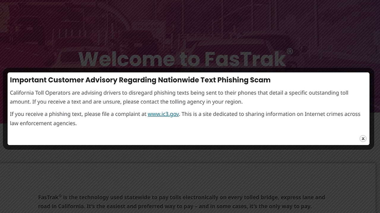 FasTrak warning drivers of new texting scam: Here's what to know