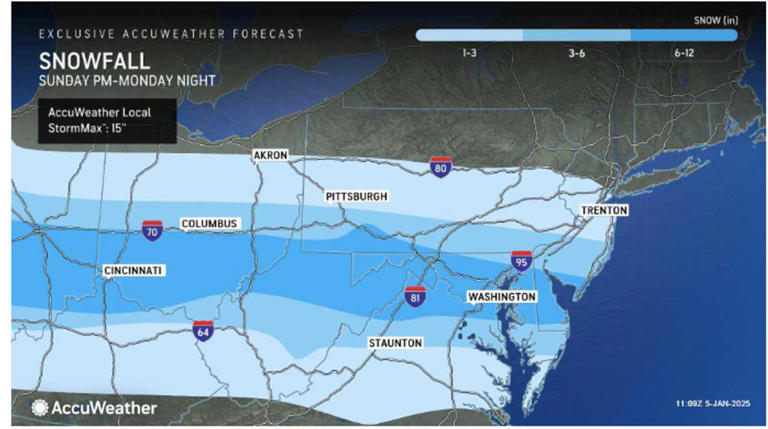 New Snowfall Projection Map Released As Major Storm Nears Northeast
