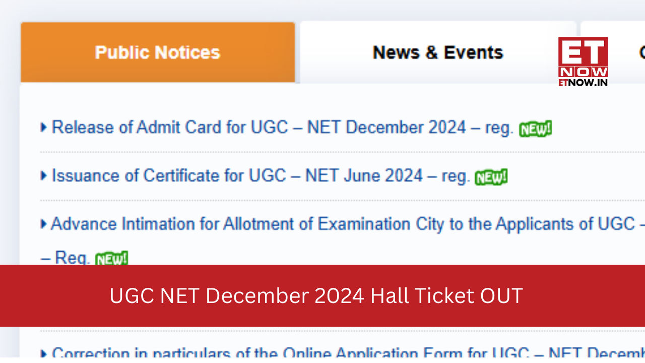 UGC NET Admit Card 2024 OUT for January 6, 7, 8 exams at ugcnet.nta.ac ...