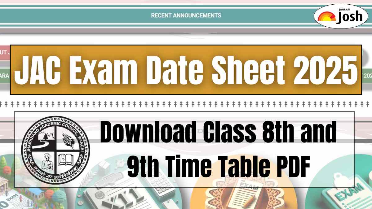 JAC Exam Date Sheet 2025: Download Class 8th and 9th Time Table PDF Here