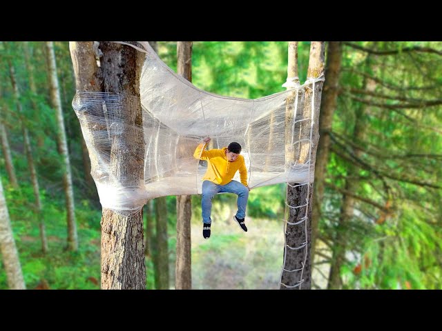 I built a plastic wrap treehouse