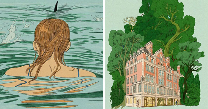 Artist Illustrates Mundane Moments With A Magical Or Absurd Twist (34 Pics)