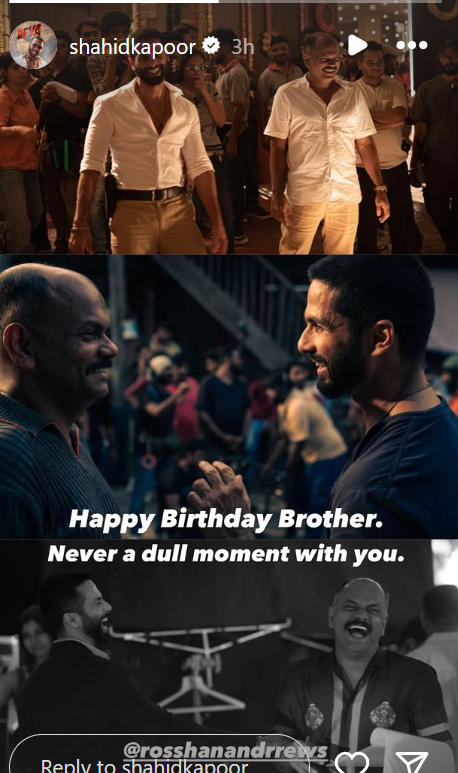 Shahid Kapoor sends birthday wishes to ‘Deva’ director Rosshan Andrrews ... Shahid Kapoor sends birthday wishes to ‘Deva’ director Rosshan Andrrews ...