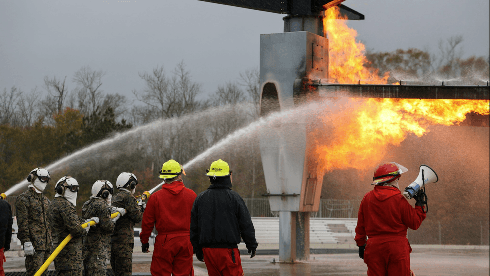 Marines undergo crucial firefighting training at New River air station ...