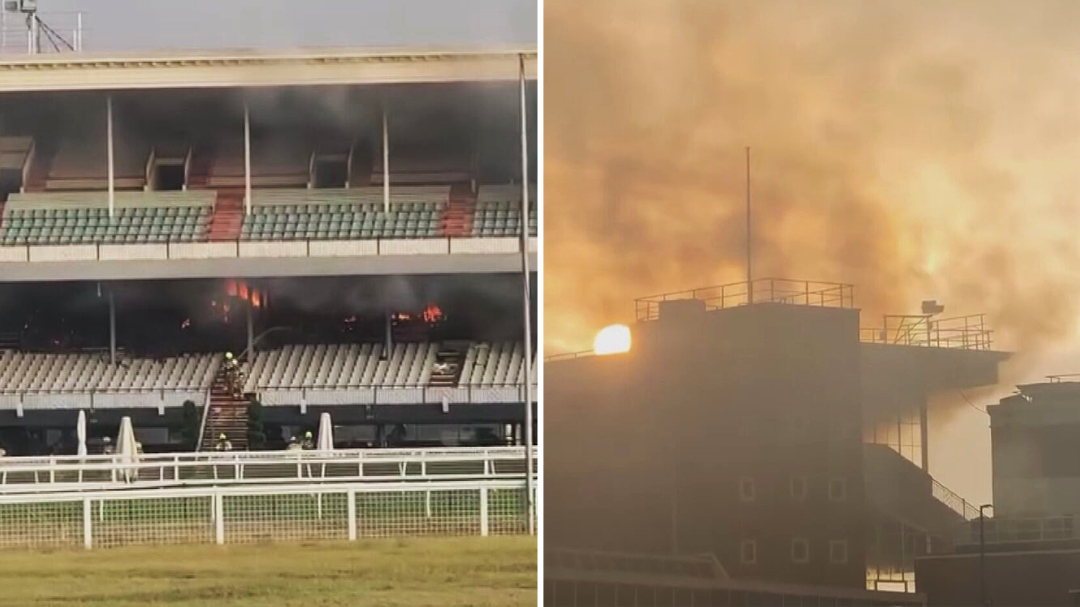 Man arrested after suspicious fire at heritage-listed racecourse grandstand