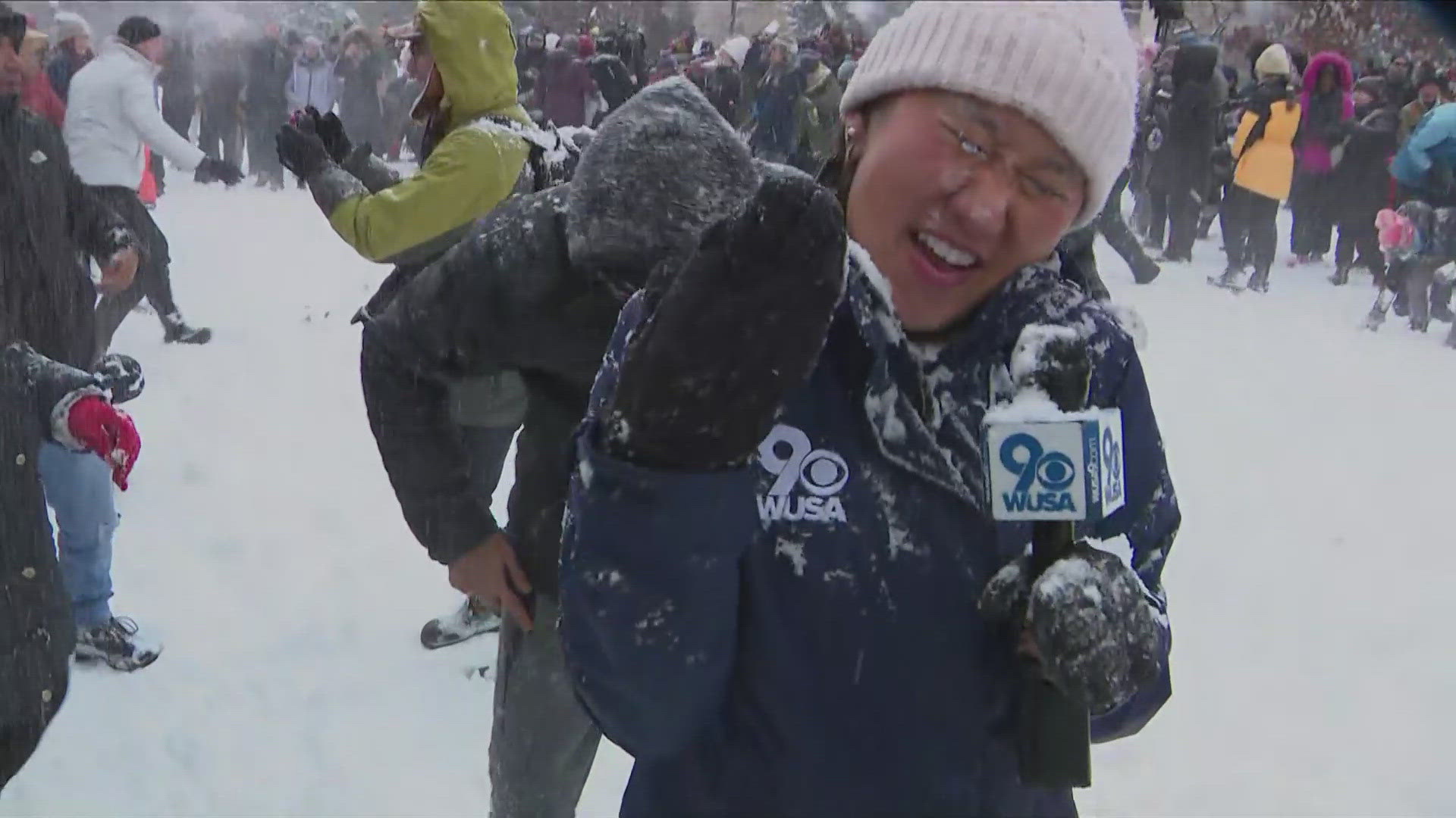 FULL: Massive snowball fight in DC