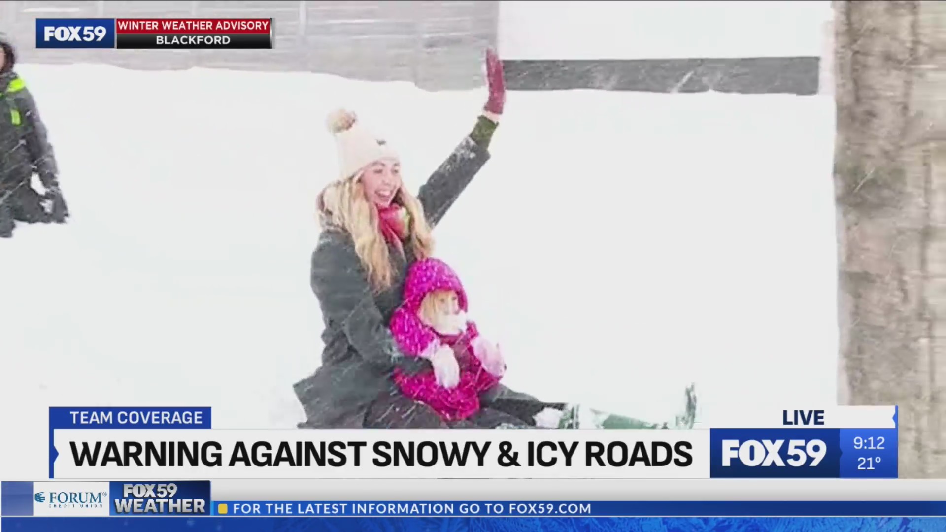 FOX59's Kit Hanley kicking it with the kids on their snow day!