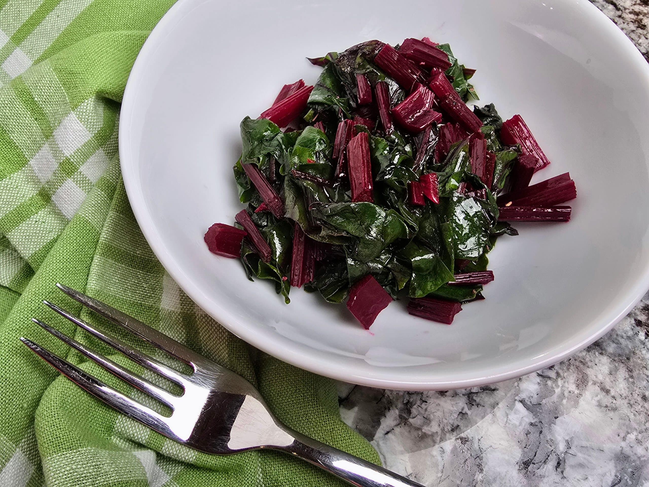 Sautéed Beet Greens with Garlic and Balsamic