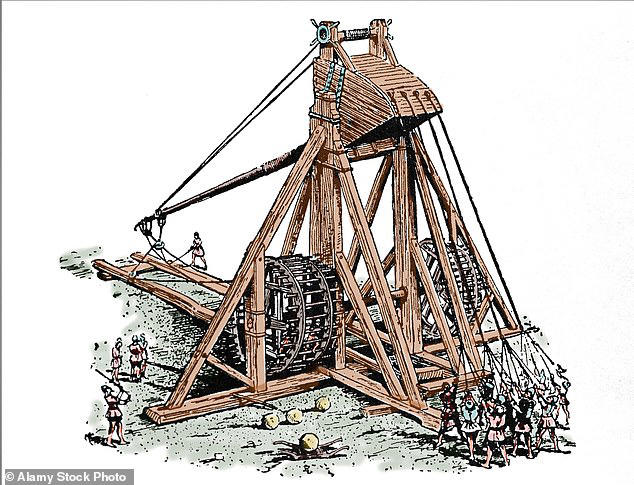 Were trebuchets built in situ and then abandoned after a siege?