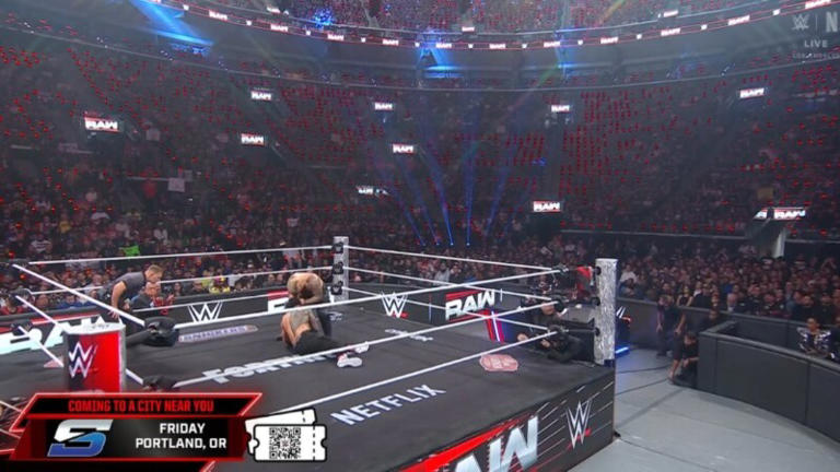 WWE Debuts Black Ring Mat With Sponsor Logos At WWE RAW On Netflix Premiere