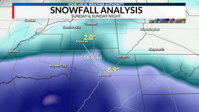 Snowfall Report: List of snowfall totals from Sunday & Sunday night
