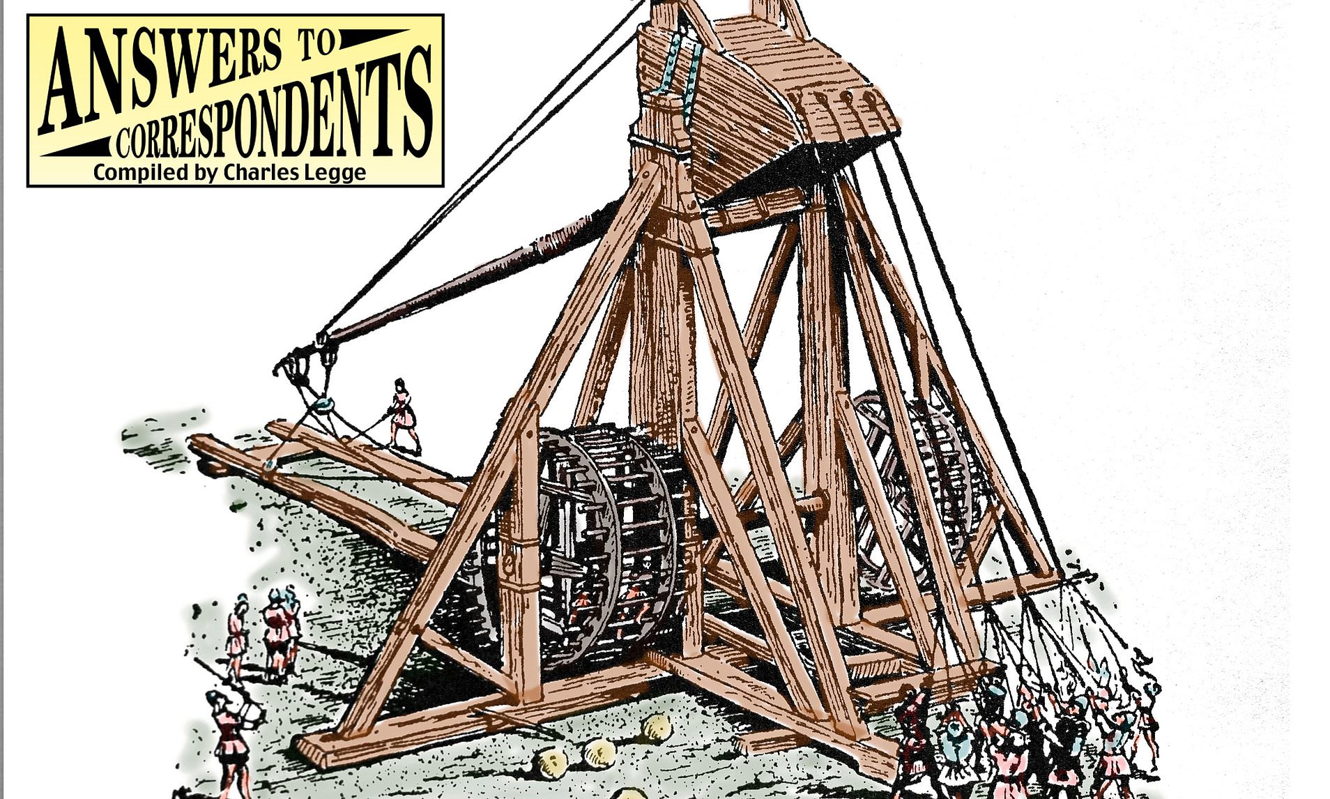 Were trebuchets built in situ and then abandoned after a siege?