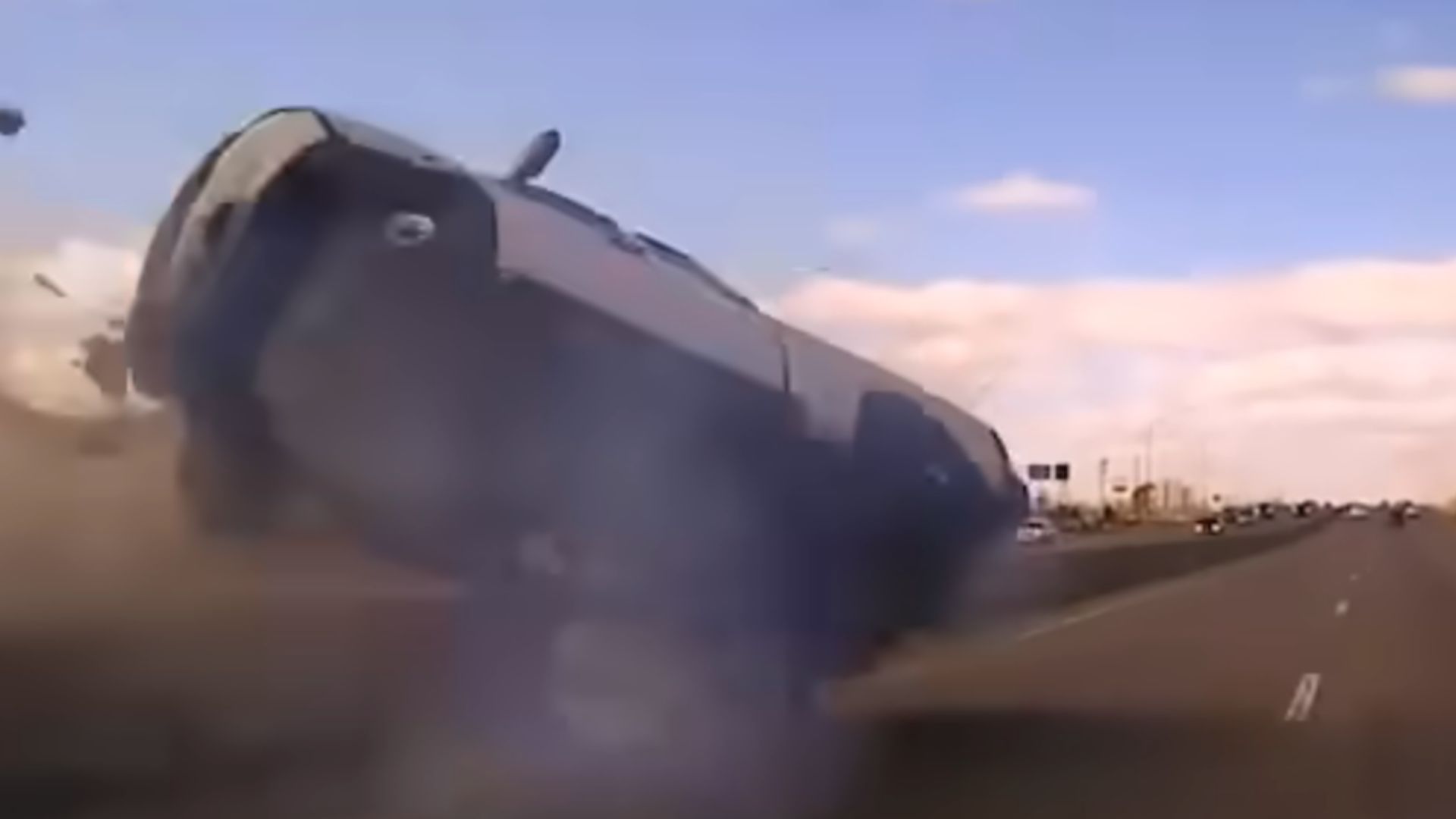 Oklahoma Police PIT Fleeing Truck Into Center Divider