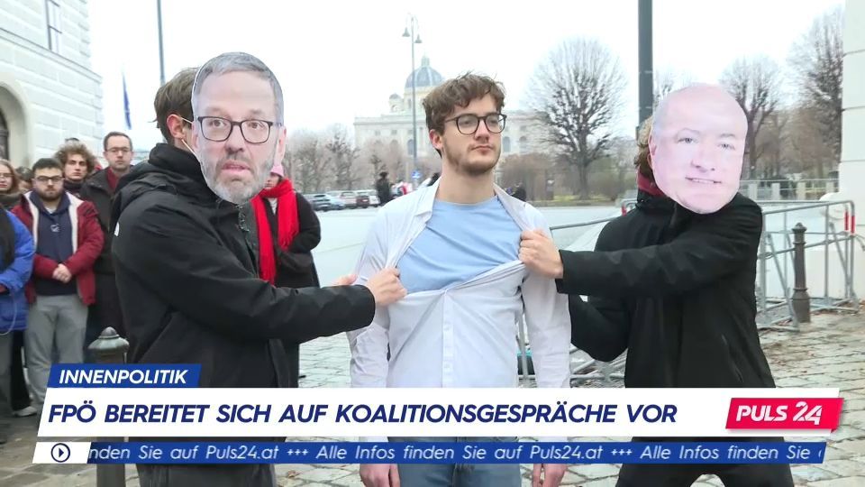 "FPÖVP raubt dir das letzte Hemd": Protest vor Kanzleramt