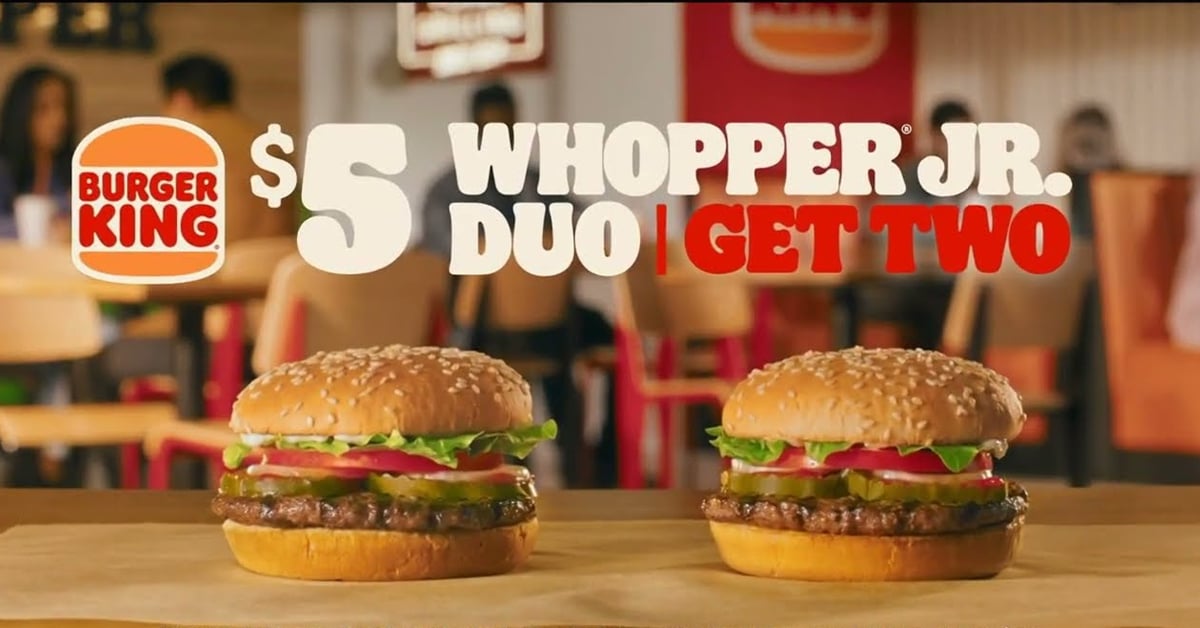 Burger King Introduces $5 Whopper Jr. Duo Deal