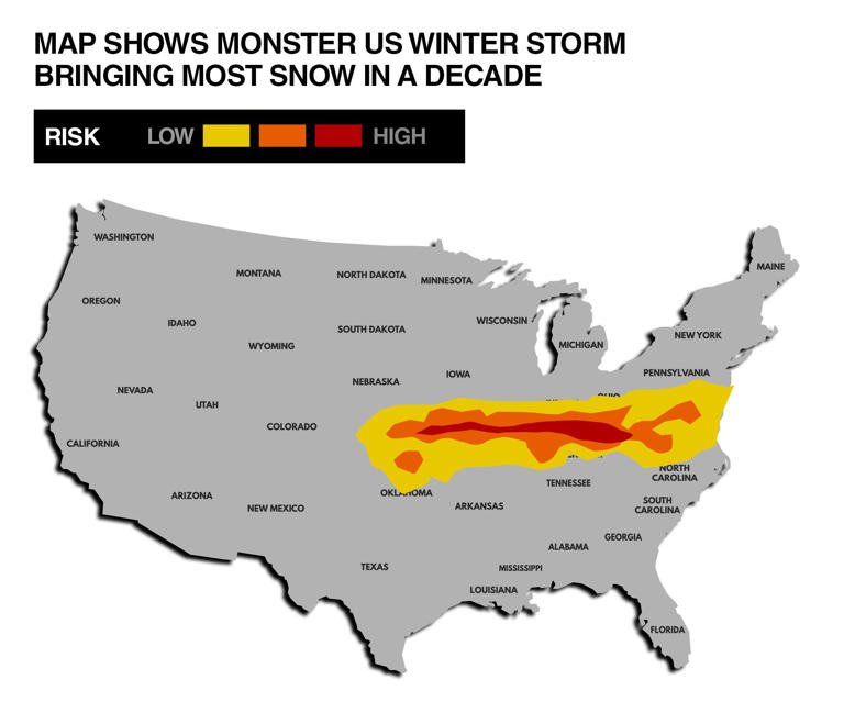 Live tracker map shows where monster storm will strike US with most ...