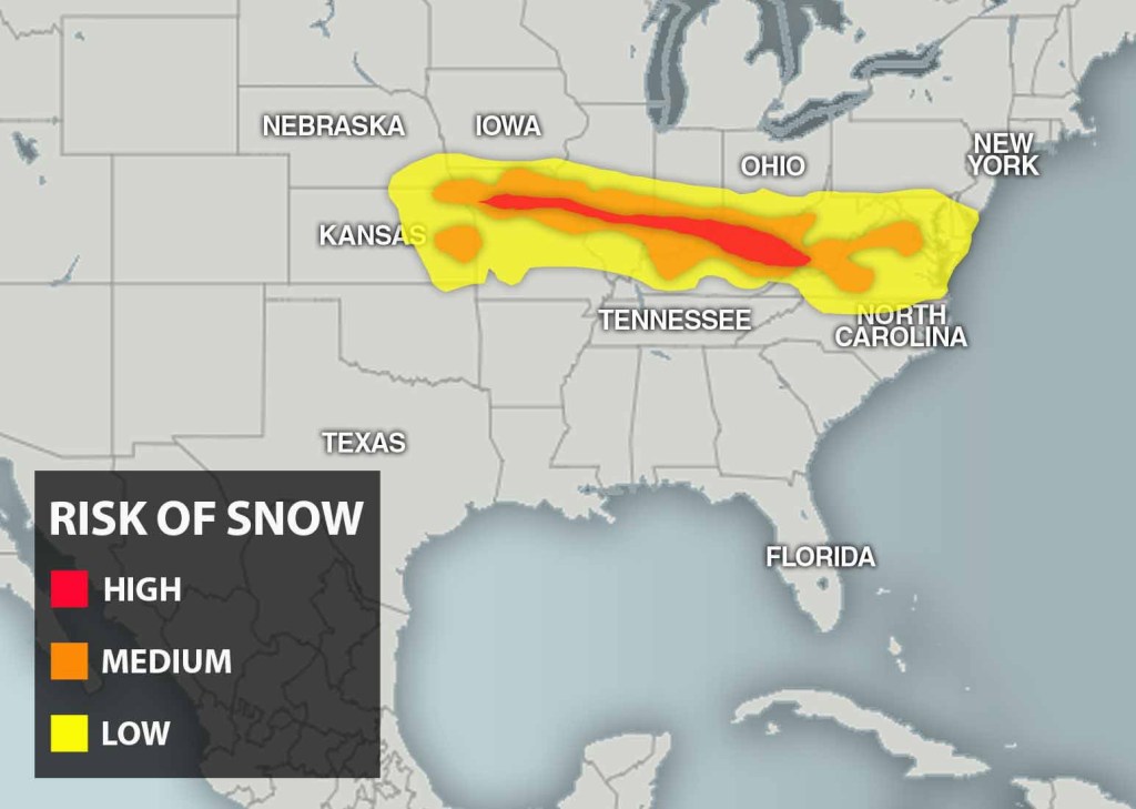 US map reveals monster winter storm bringing the most snow in a decade