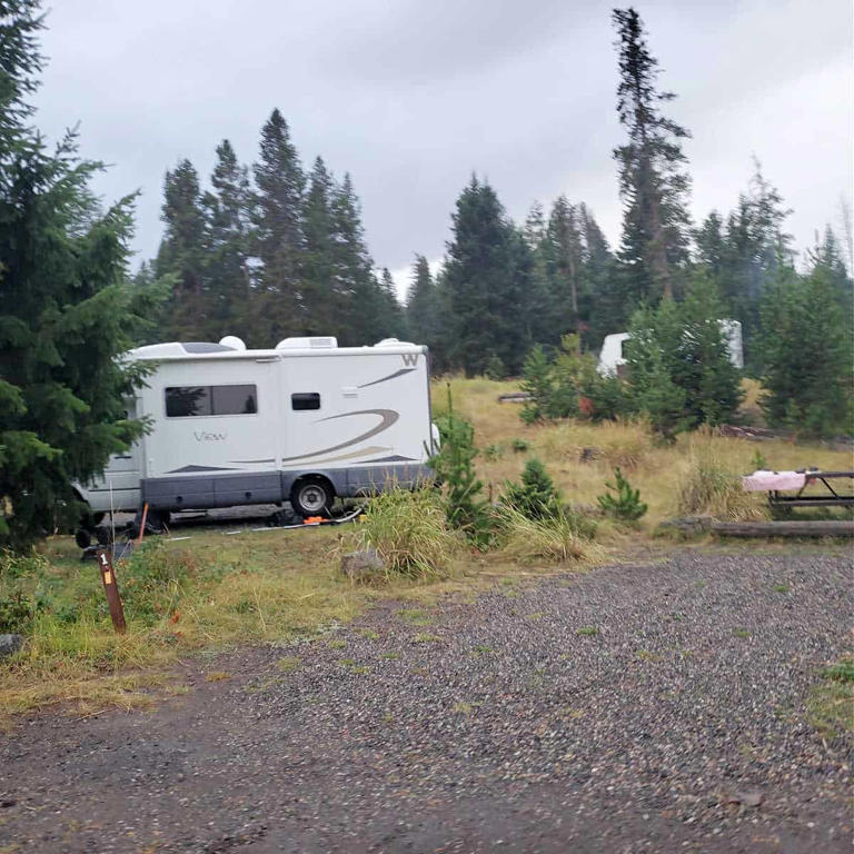 Camping at Tower Fall Campground in Yellowstone National Park