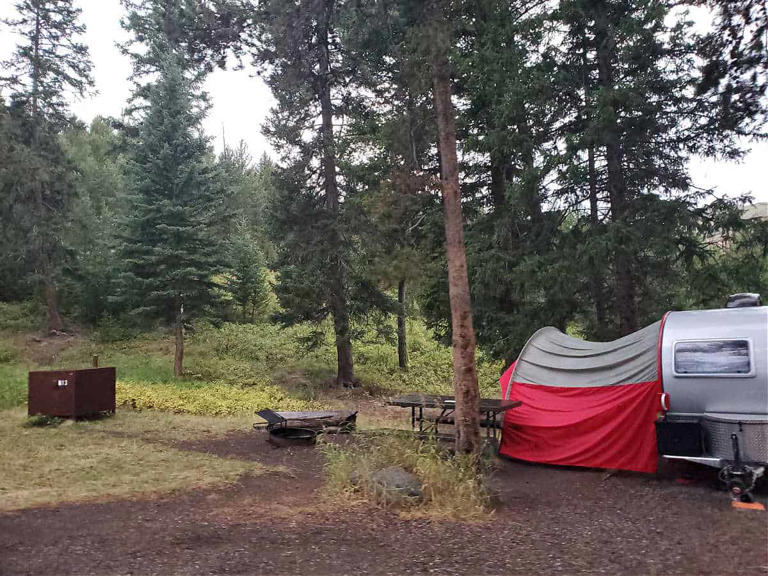 Camping at Tower Fall Campground in Yellowstone National Park