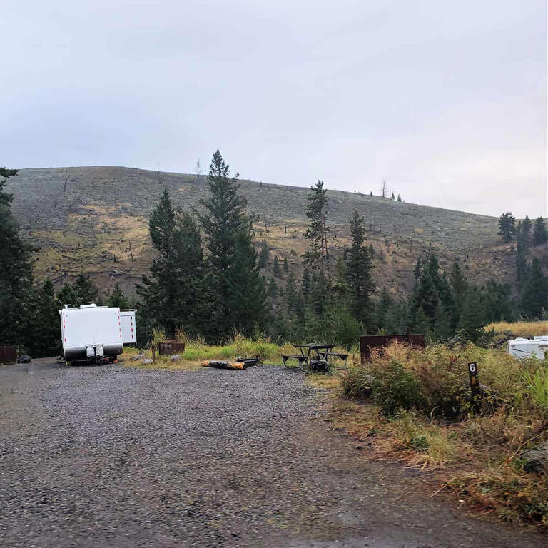 Camping at Tower Fall Campground in Yellowstone National Park