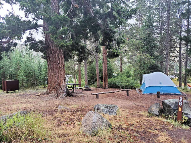Camping at Tower Fall Campground in Yellowstone National Park
