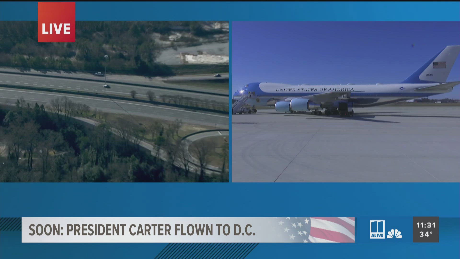 Jimmy Carter motorcade its way to Dobbins Air Reserve Base